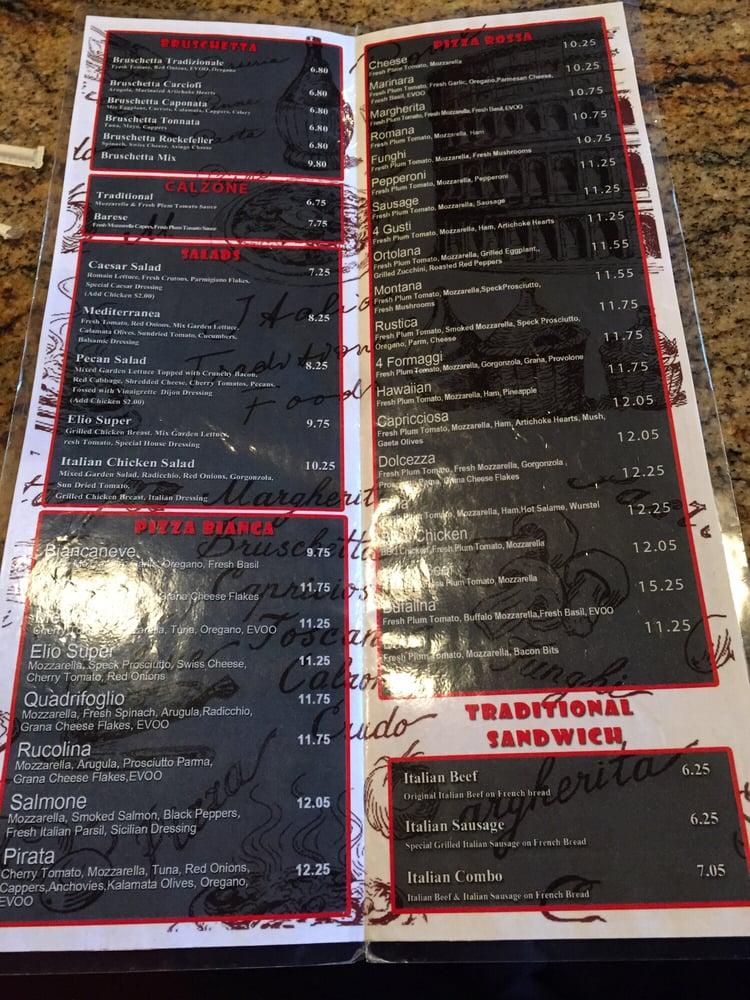 Menu at Elio Pizza On Fire pizzeria, Addison, 520 W Lake St