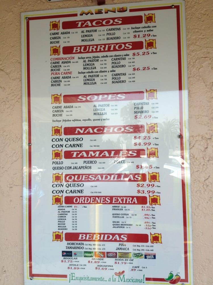 Menu at King Taco # 15 restaurant, Los Angeles, E Olympic Blvd