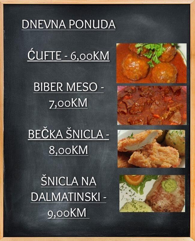 Menu at Restoran Rustika restaurant, Široki Brijeg