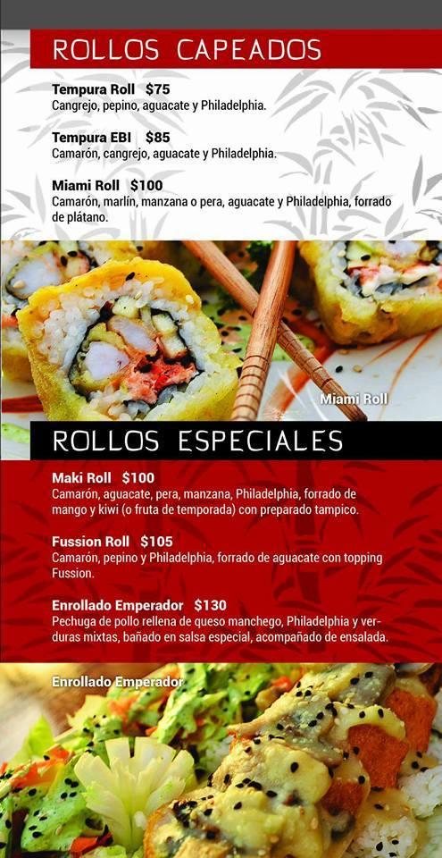 Menu at Sushi Fussion Plaza Hidalgo restaurant, Ensenada, Calle Cuarta ...