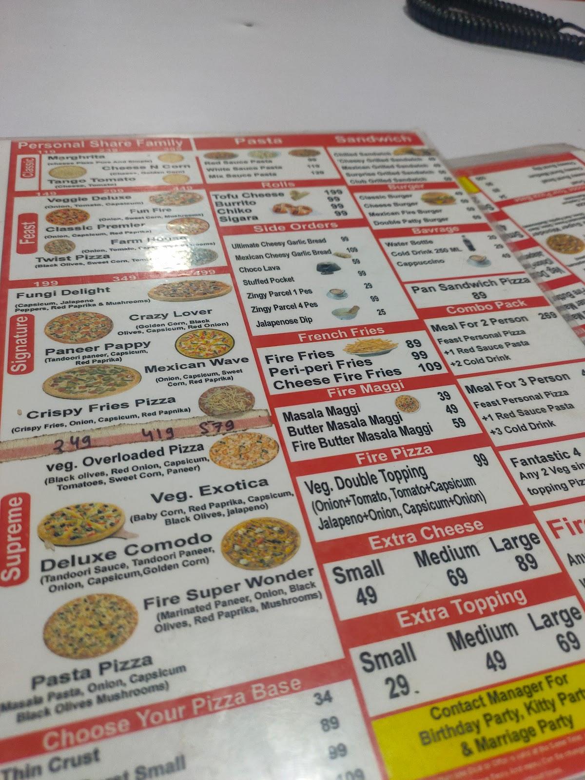 Menu at Mezposh x Pizzafire, Chhibramau