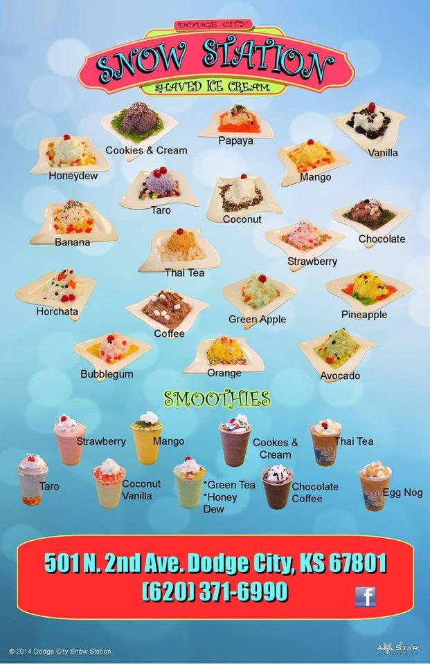 Menu at Snow Station, Dodge City