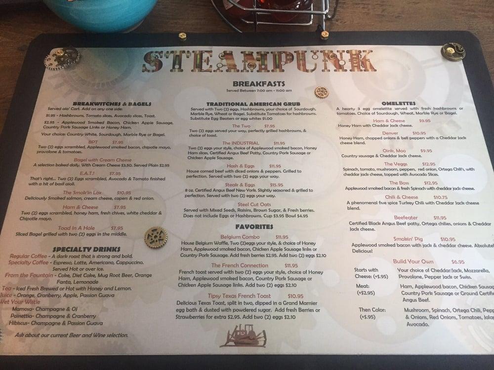 Menu at Steampunk Café & Grill cafe, Tehachapi