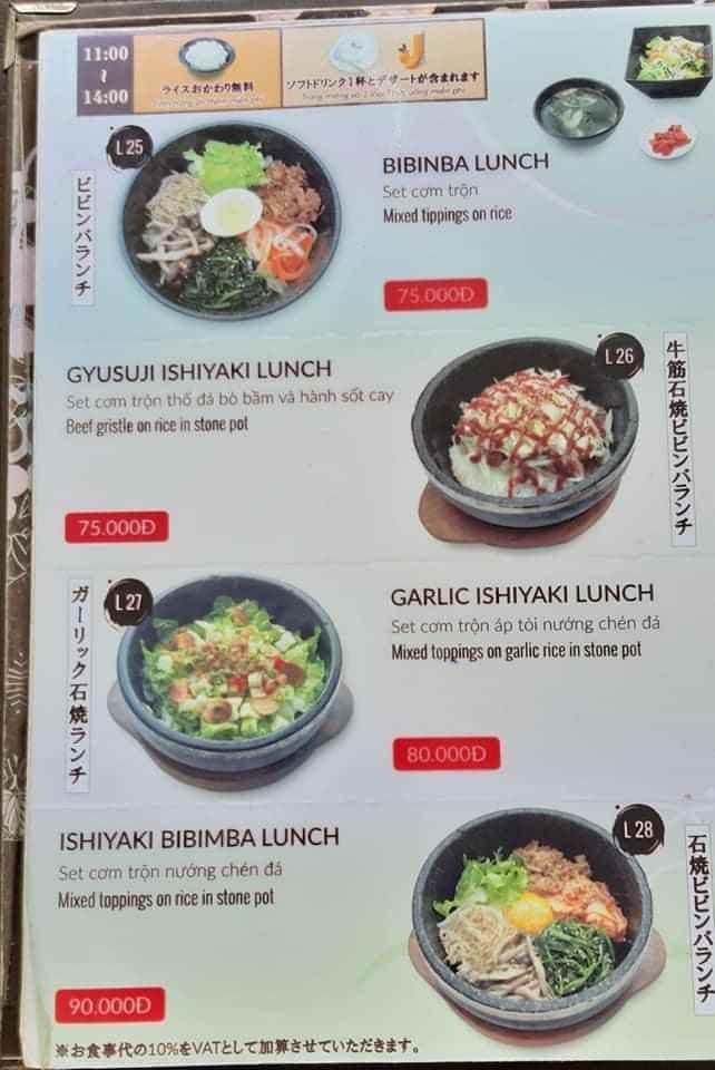 Menu at JAPAN STYLE BBQ ENZA, Ho Chi Minh City