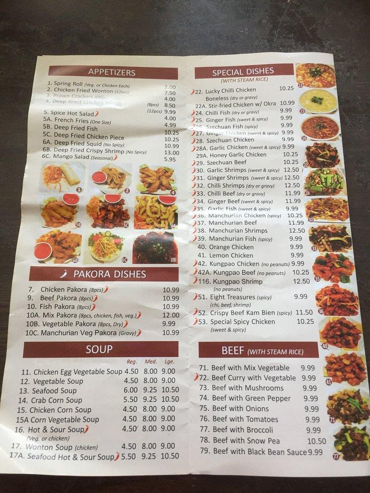 Menu at Lucky Chinese Restaurant, Toronto, 2650 Lawrence Ave E