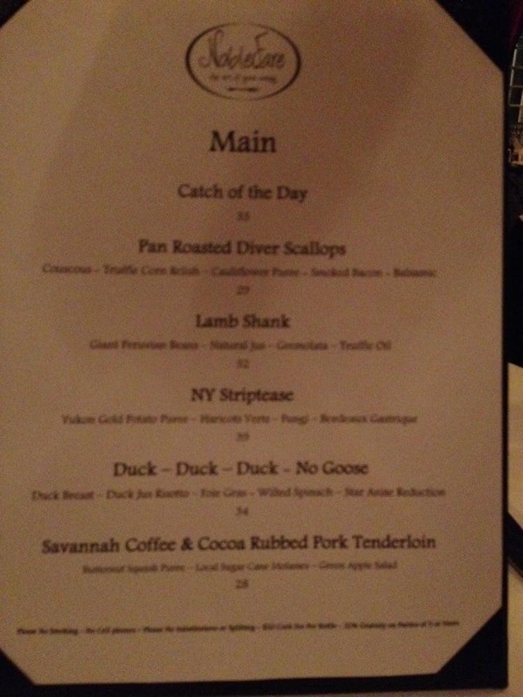 Menu at Noble Fare pub & bar, Savannah