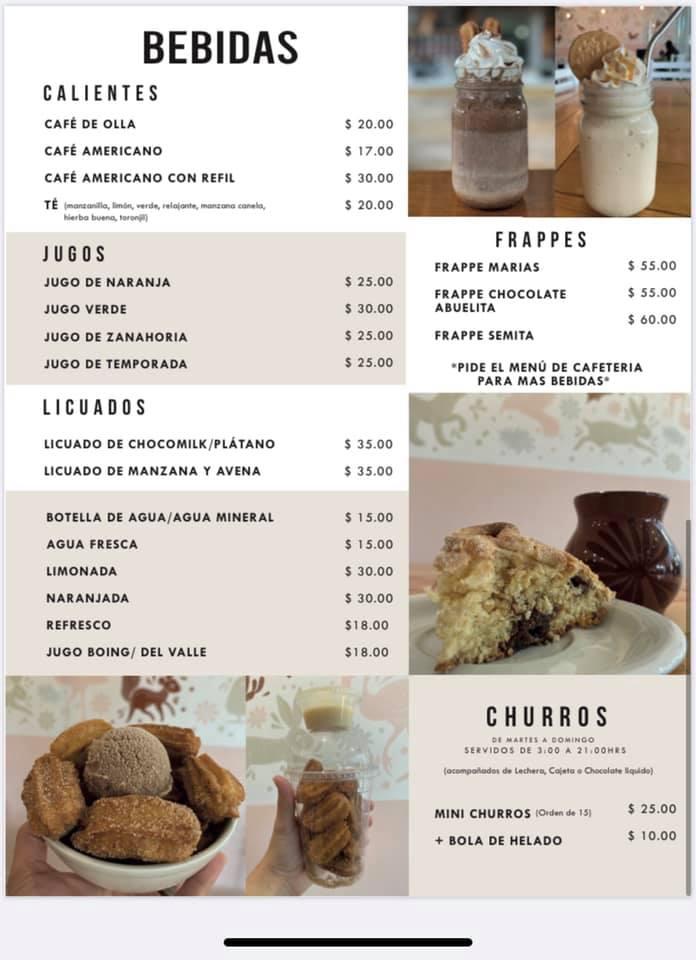 Carta del restaurante Querida María, Chilpancingo del los Bravo