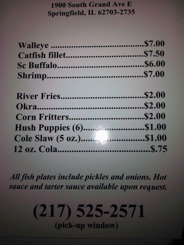 Menu at Carter's Fish Market restaurant, Springfield