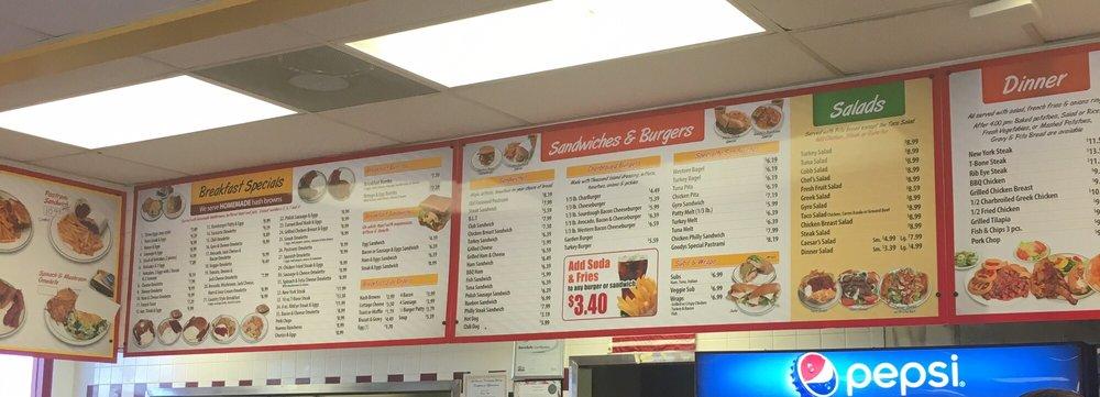 Menu at Goody's Cafe Thousand Palms, Thousand Palms, Varner Rd