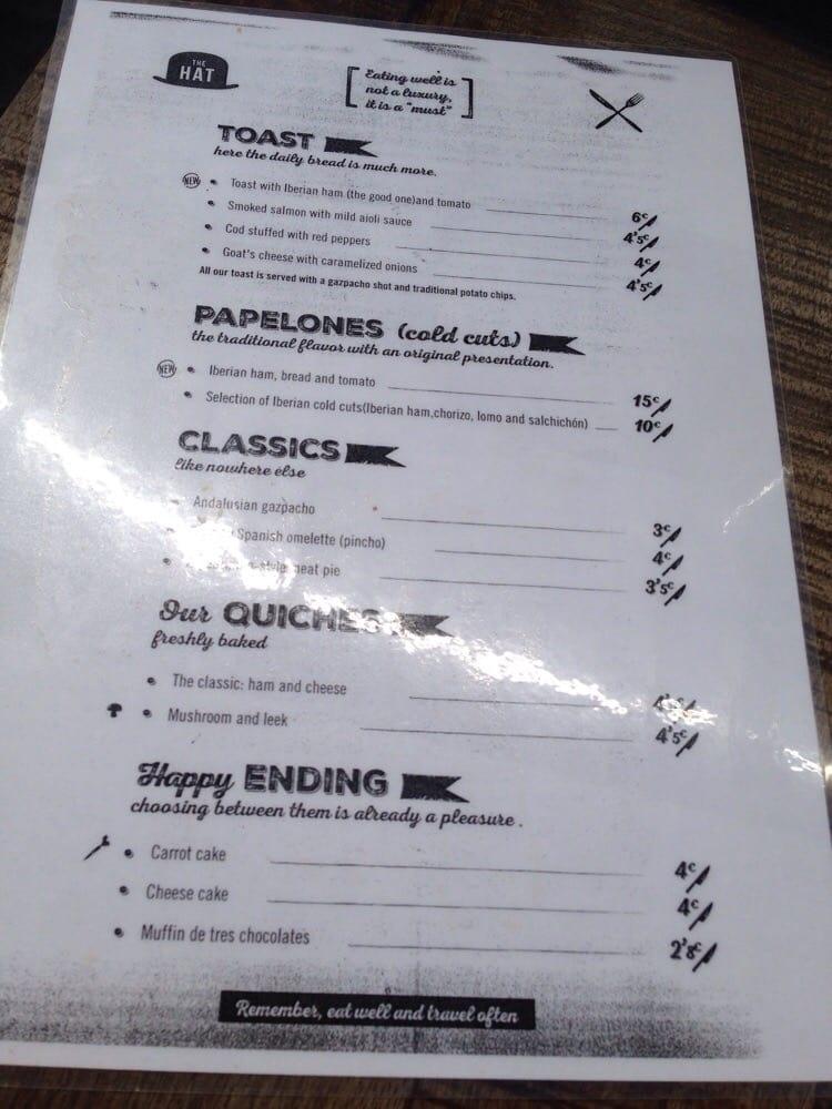 The Hat Restaurant Menu at Arthur Poulsen blog
