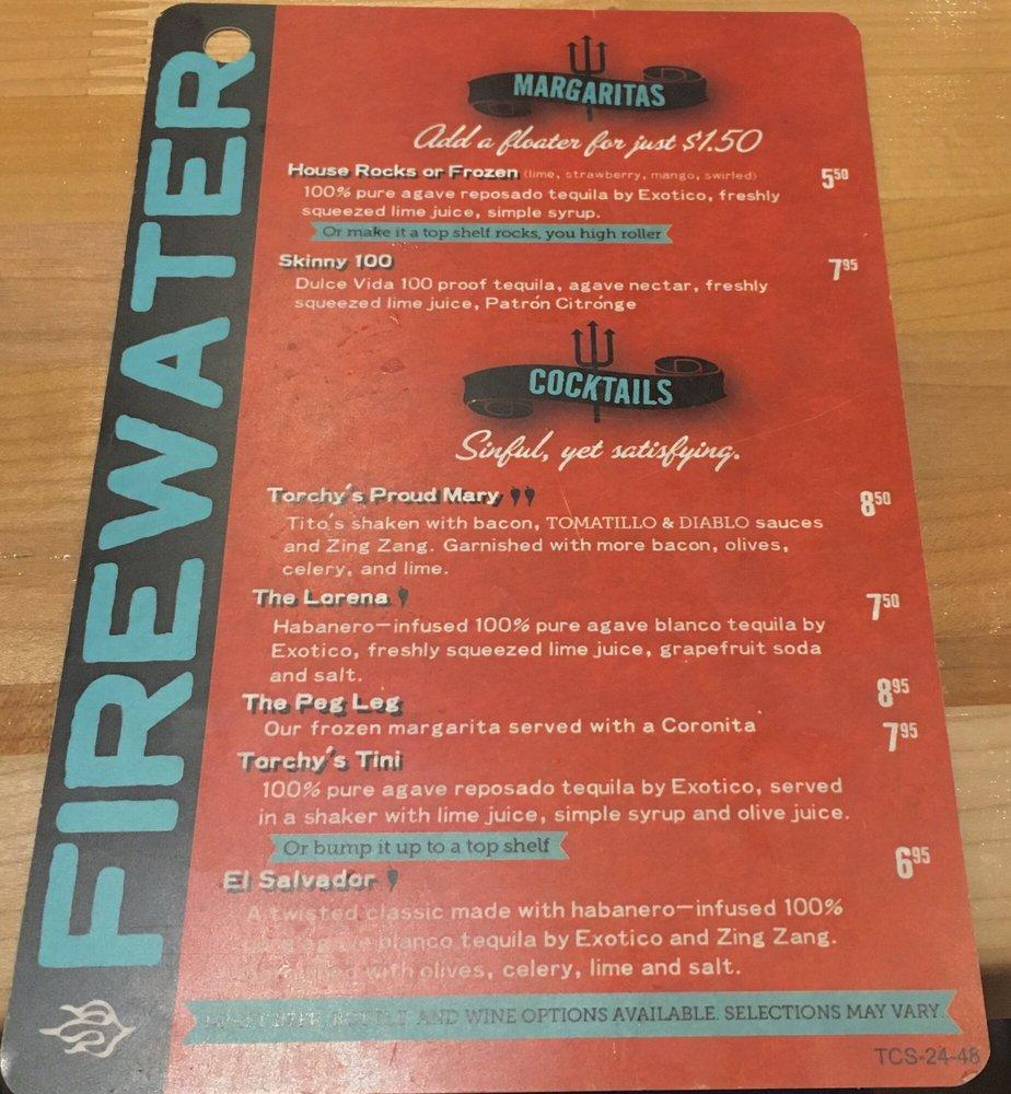 Menu at Torchy's Tacos restaurant, Fort Collins