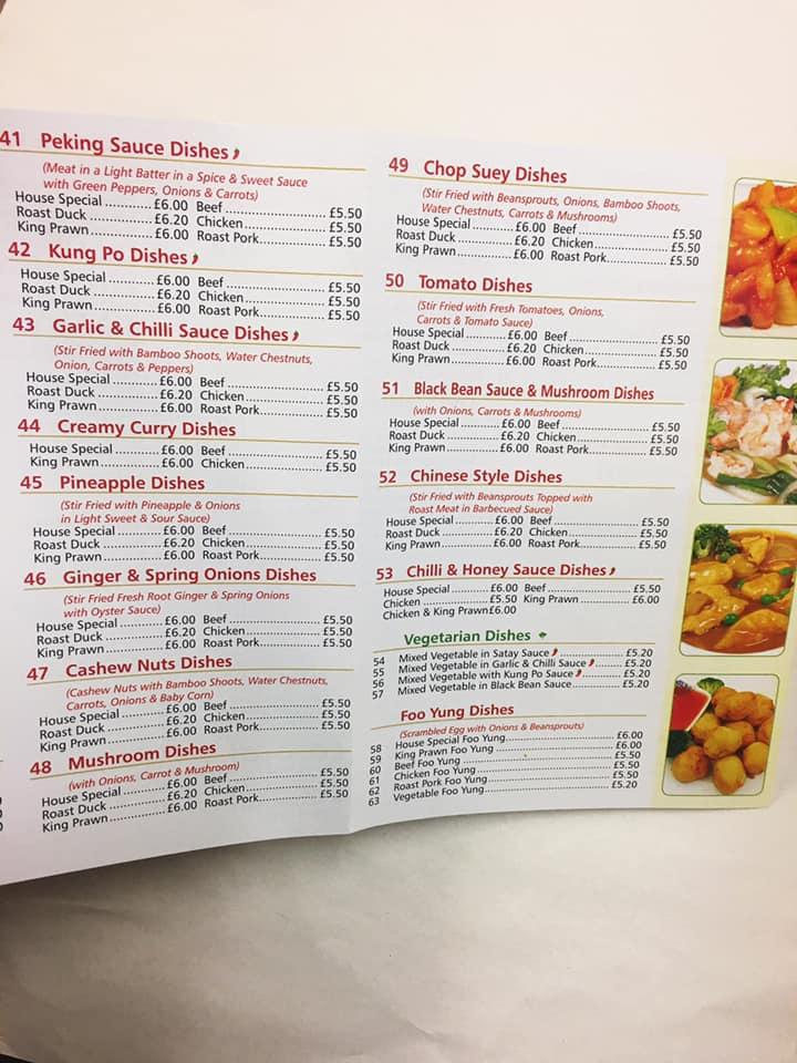 Menu at Canton Chef fast food, Hartlepool