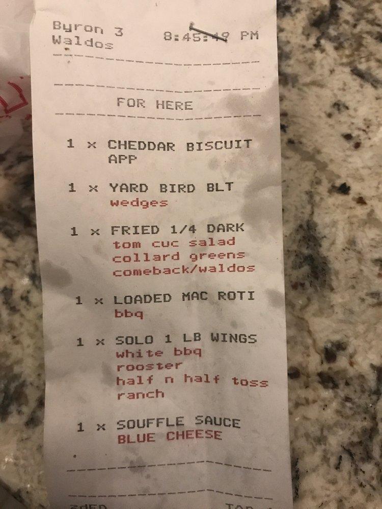 Menu at Waldo's Chicken & Beer pub & bar, Tulsa