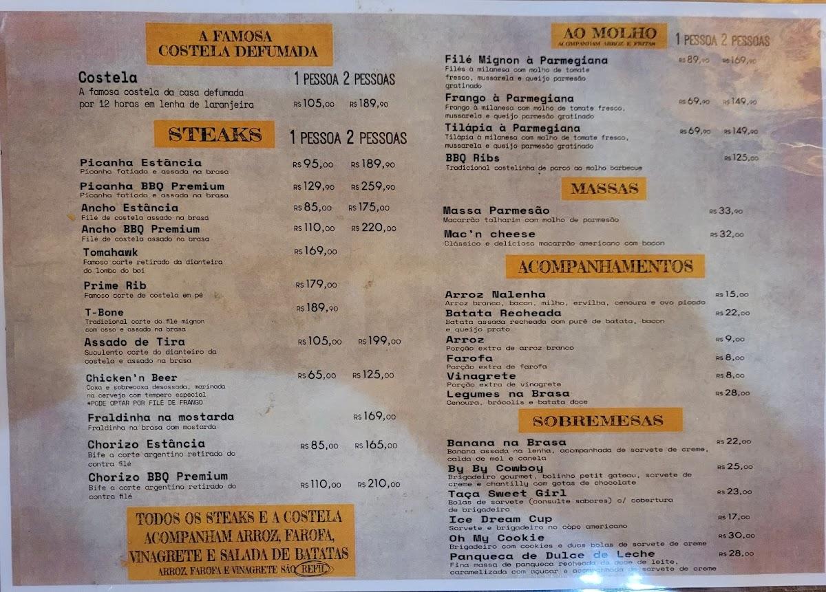 Menu em Na Lenha Steak House restaurante, Jaguariúna