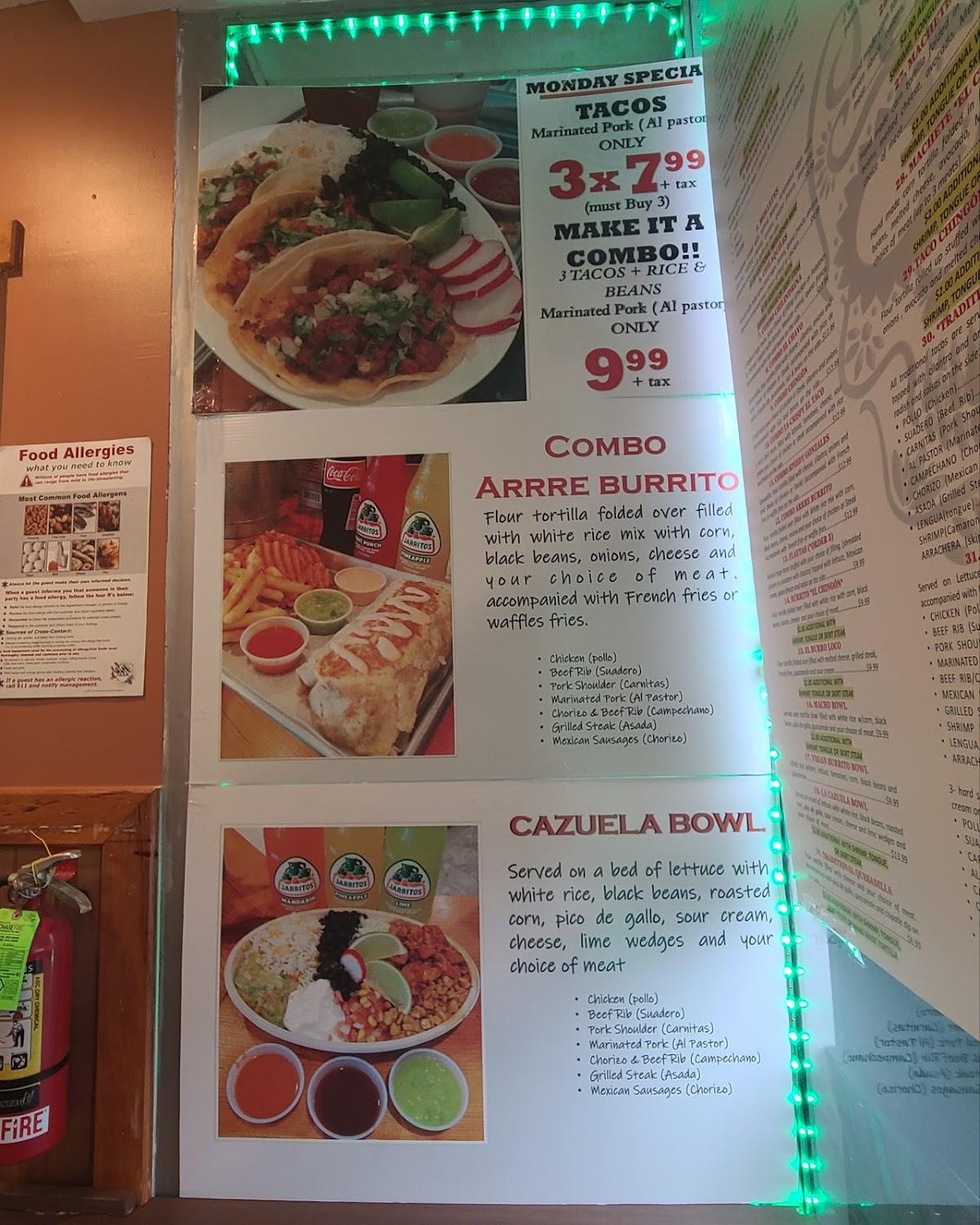 Menu at TACO EL CHINGÓN #3 restaurant, Bellmore