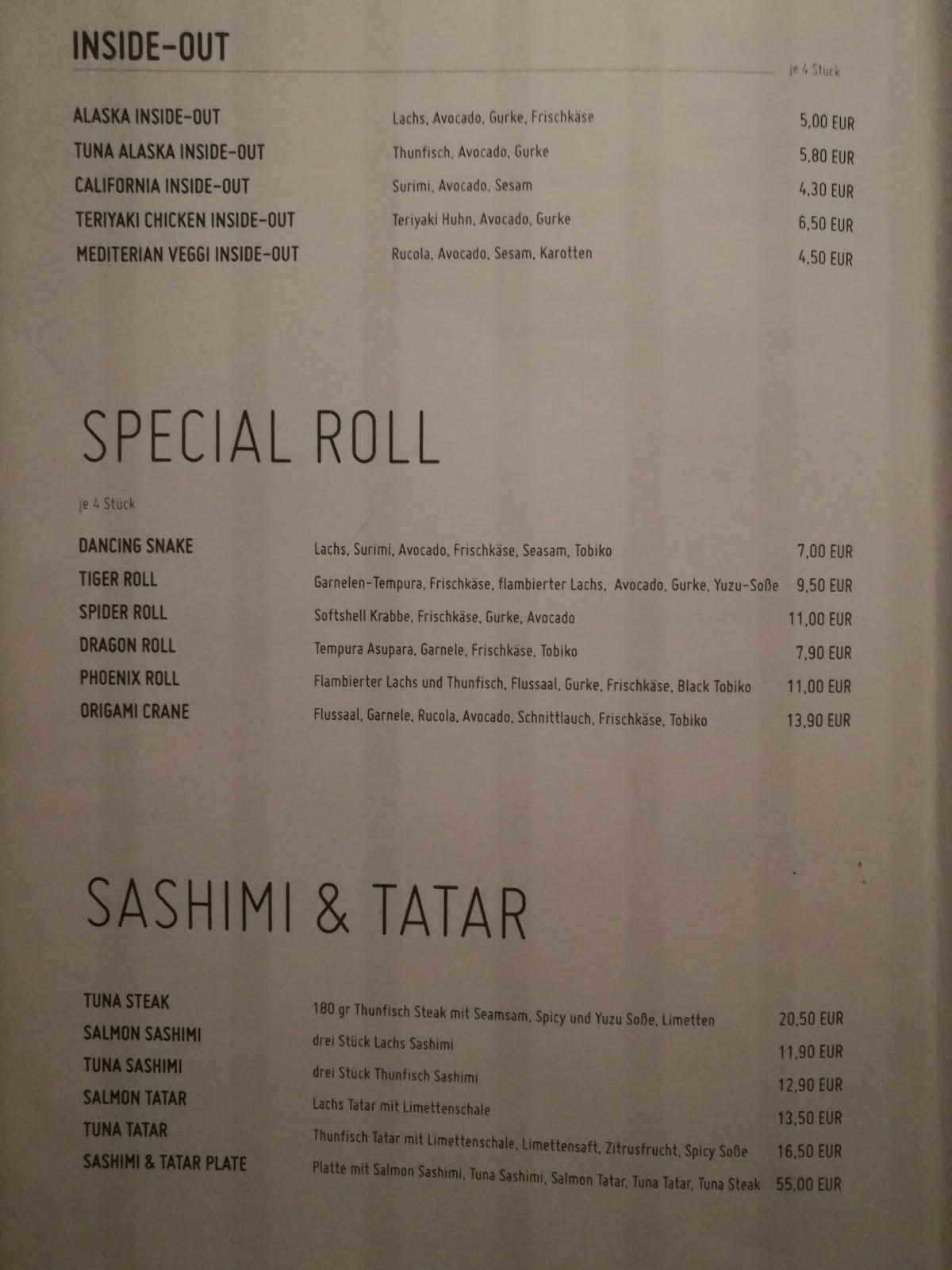 Speisekarte von Enso Sushi & Grill restaurant, Stuttgart