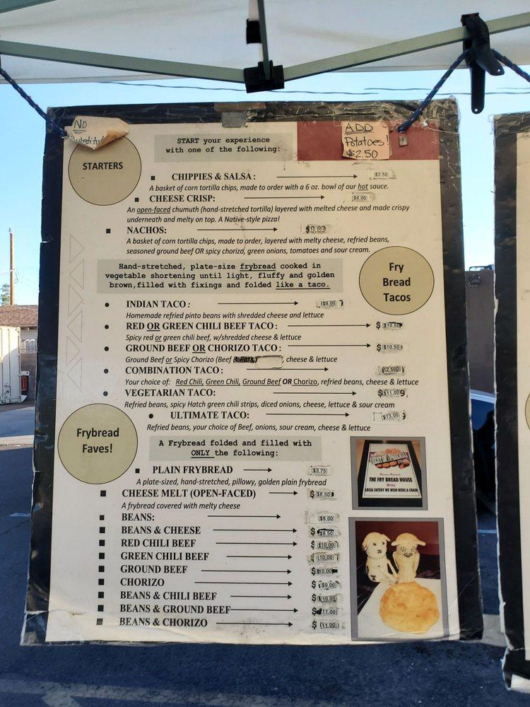 Menu at Fry Bread House restaurant, Phoenix, N 7th Ave