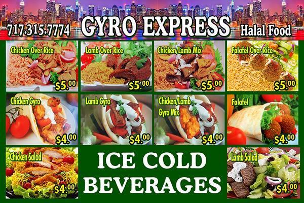 Menu at Gyro Express Halal Cart restaurant, Harrisburg
