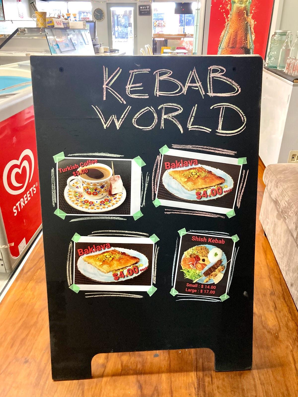 Menu at Kebab World restaurant, Geraldine