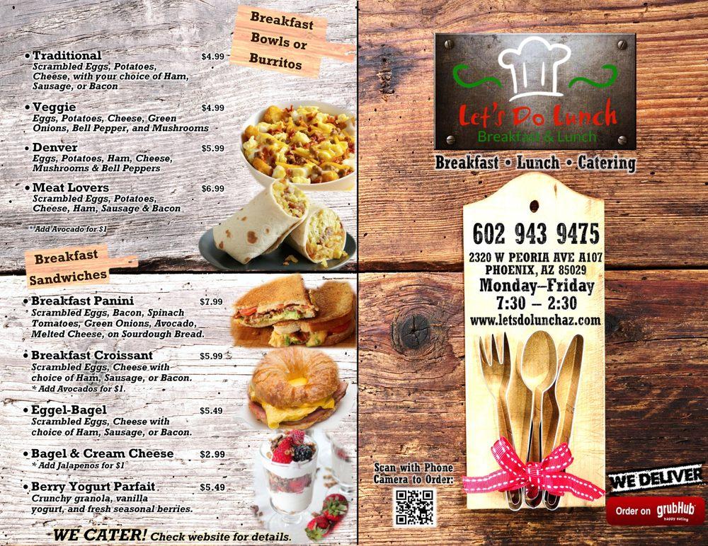 Menu at Let's Do Lunch restaurant, Phoenix, W Peoria Ave a107
