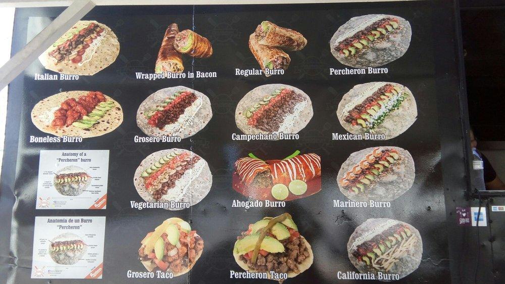Menu at Percheron Mexican Grill restaurant, Tucson, S 12th Ave