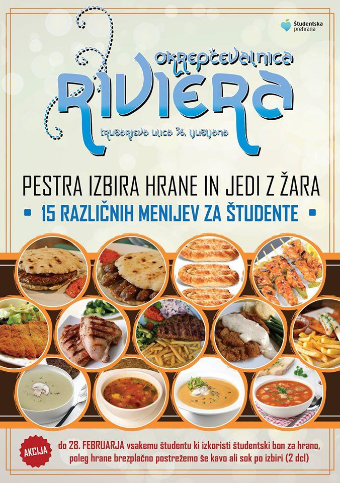 Menu da Riviera ristorante, Lubiana