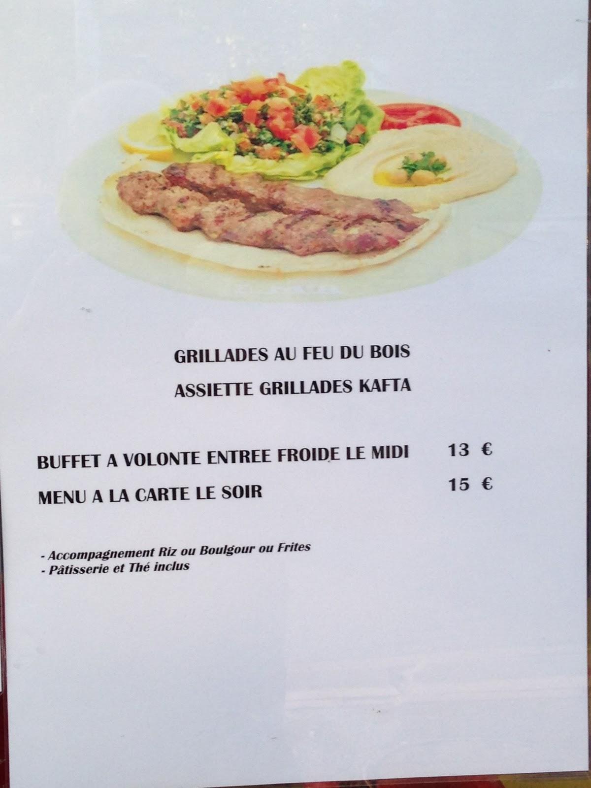 Carta de Restaurant Lumière du Liban, Ris-Orangis, 46 Rue Albert Rémy