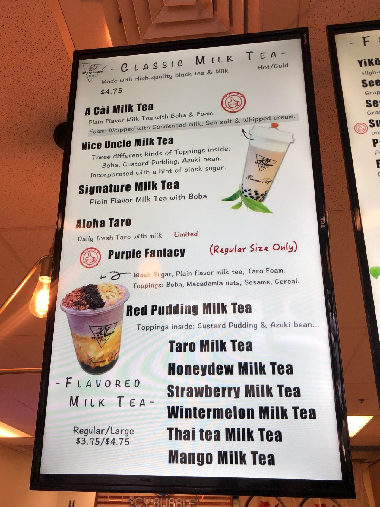 Menu at Icy Bubble pub & bar, Pearl City