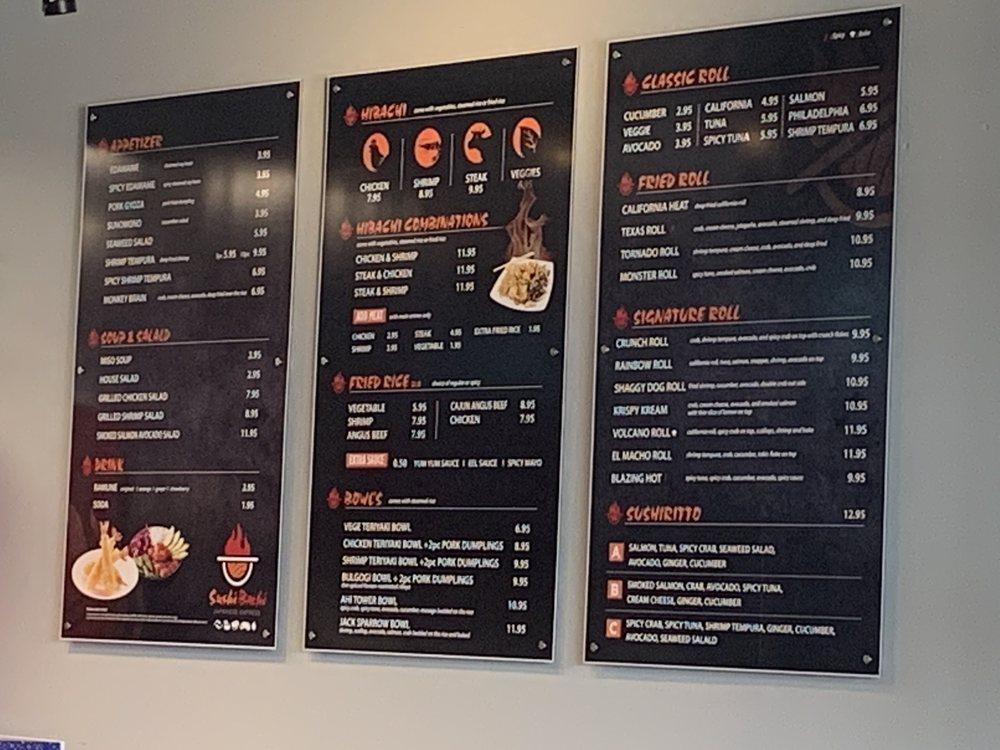 Menu at Sushi Bachi restaurant, Little Elm