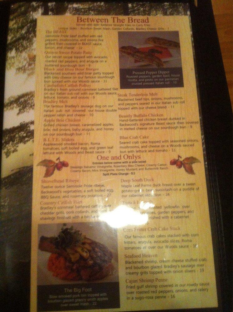 Menu at Backwoods Crossing pub & bar, Tallahassee