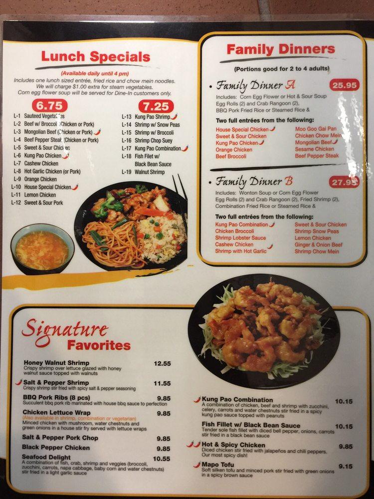 Menu at China A Gogo restaurant, Pahrump