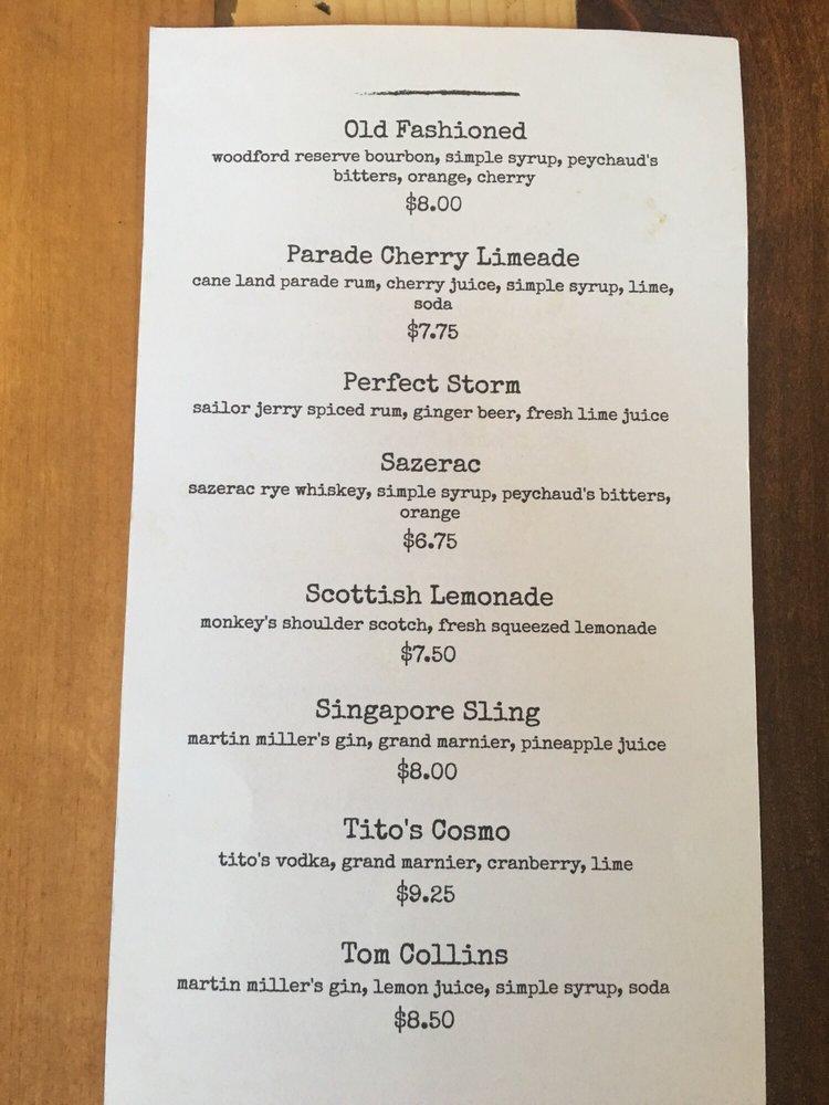 Menu at 531 Liberty Cafe, Houma