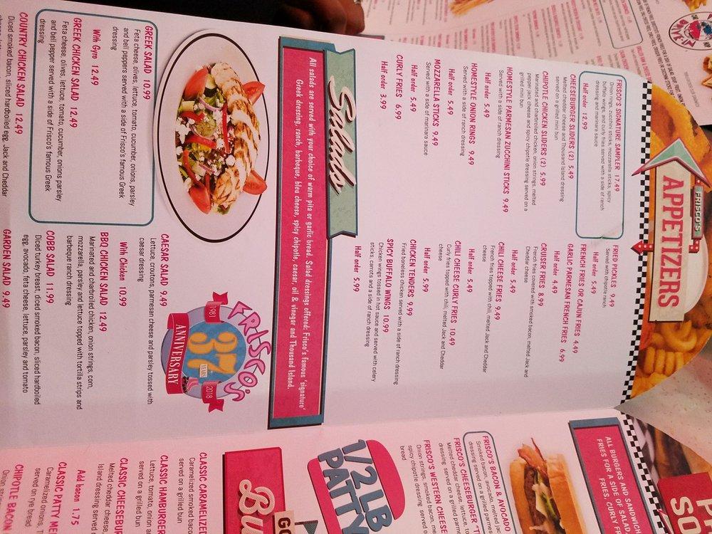 Menu at Frisco's catering pub & bar, City of Industry