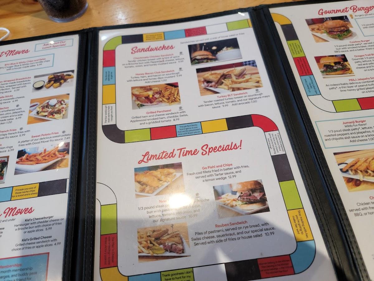 Menu at Good Move by Snakes & Lattes cafe, Provo