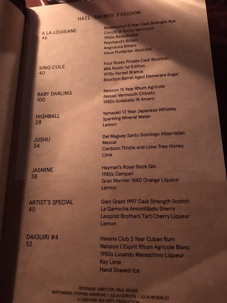 Menu at The Milk Room pub & bar, Chicago