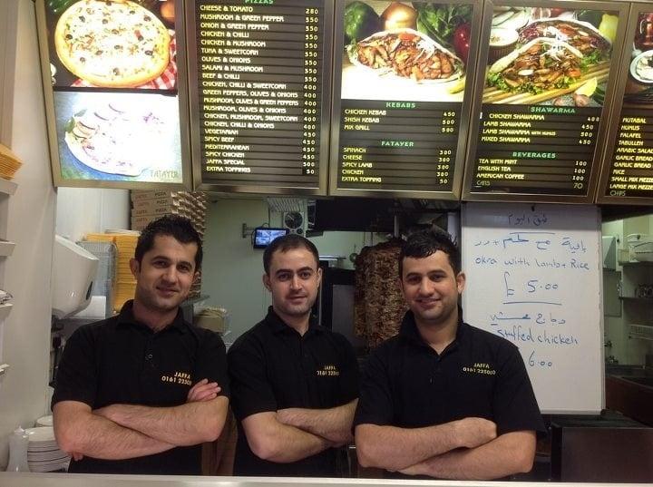 Menu at Jaffa Restaurant, Manchester