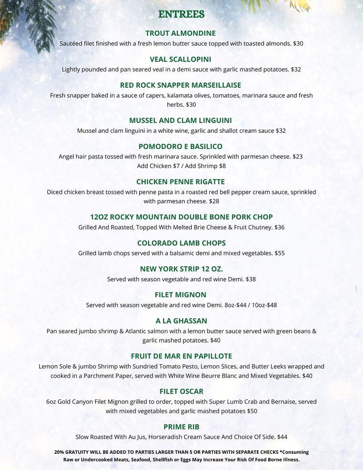 Menu at Marigold Cafe & Bakery, Colorado Springs