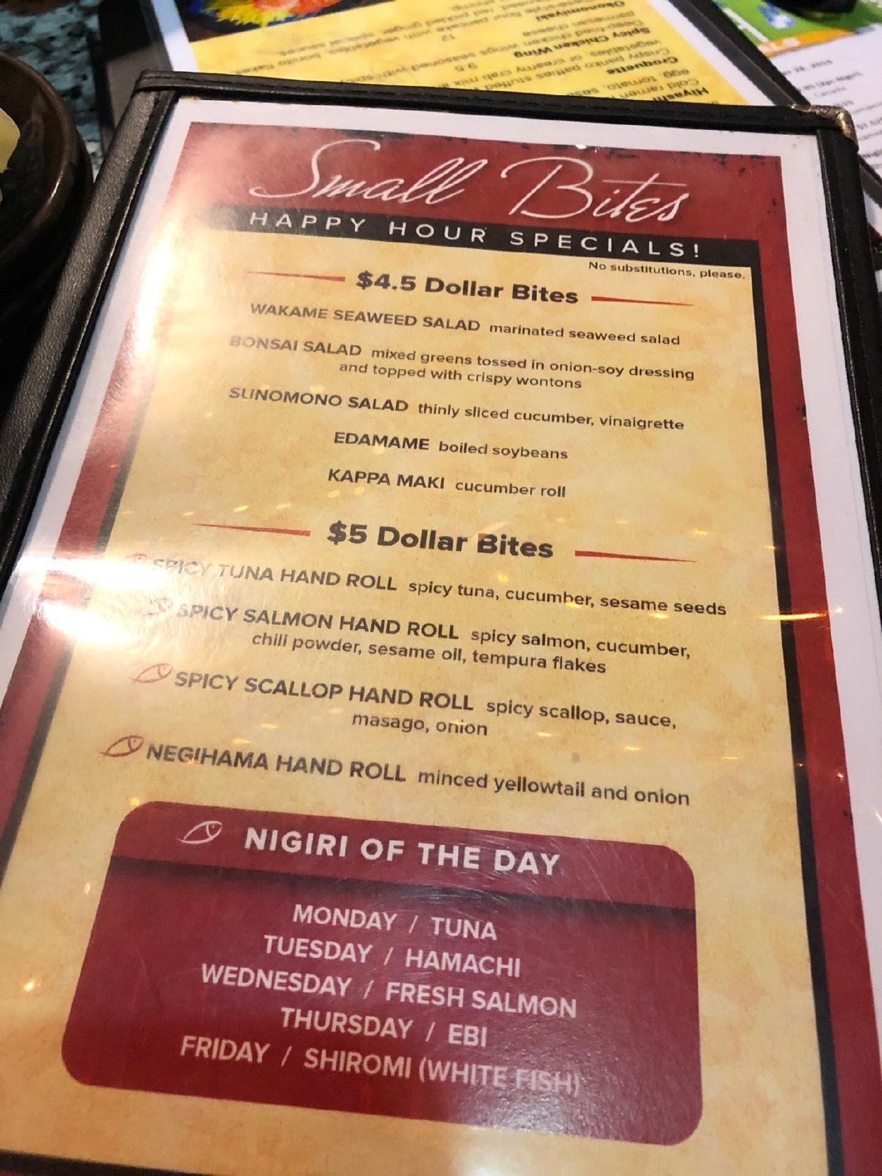 Menu at Mikuni Kaizen restaurant, Roseville, Galleria Blvd Ste 160