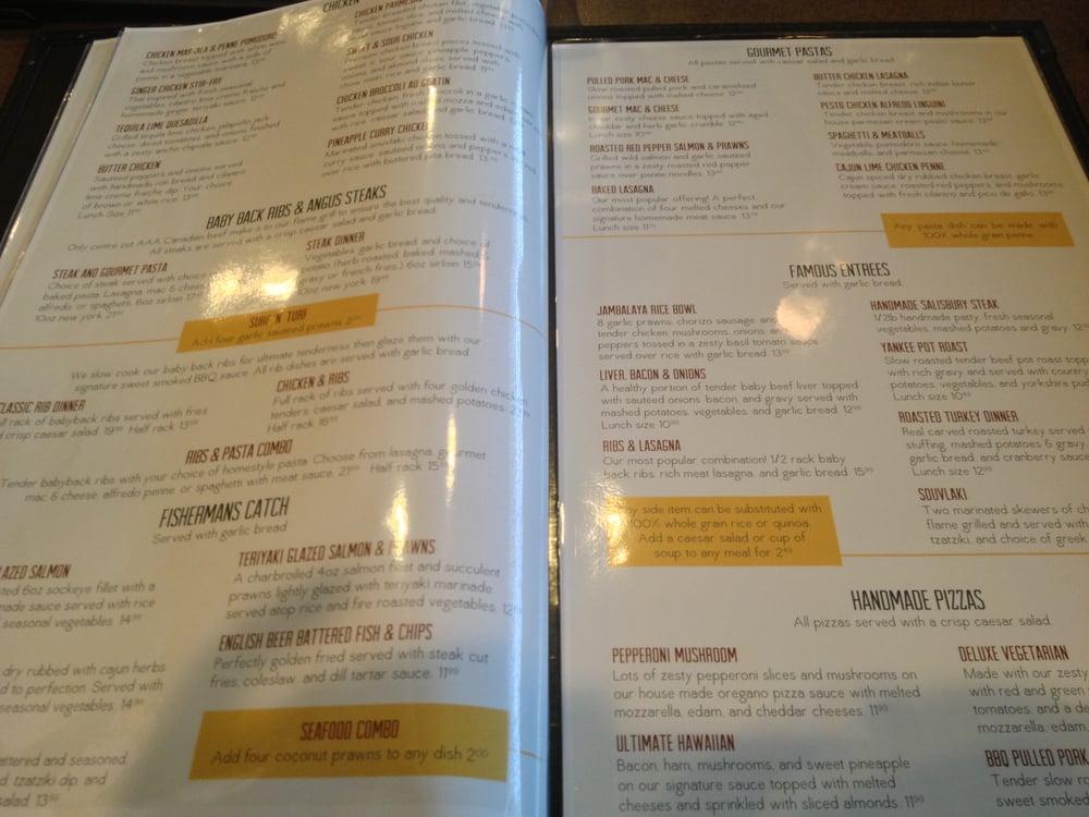 Menu at The Coquitlam Grill restaurant, Coquitlam