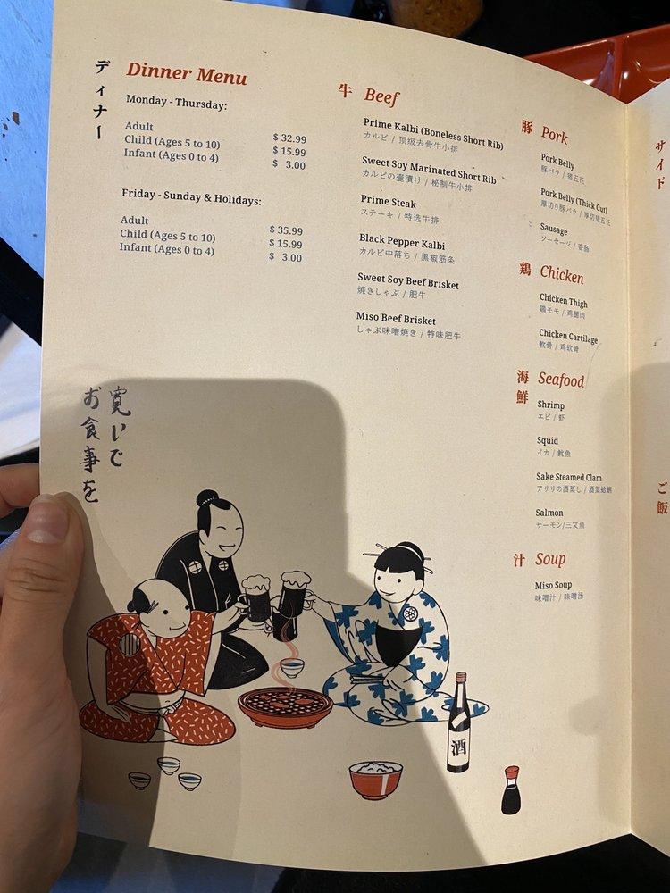 Menu at Gyubee Japanese Grill (Ottawa) BBQ, Ottawa