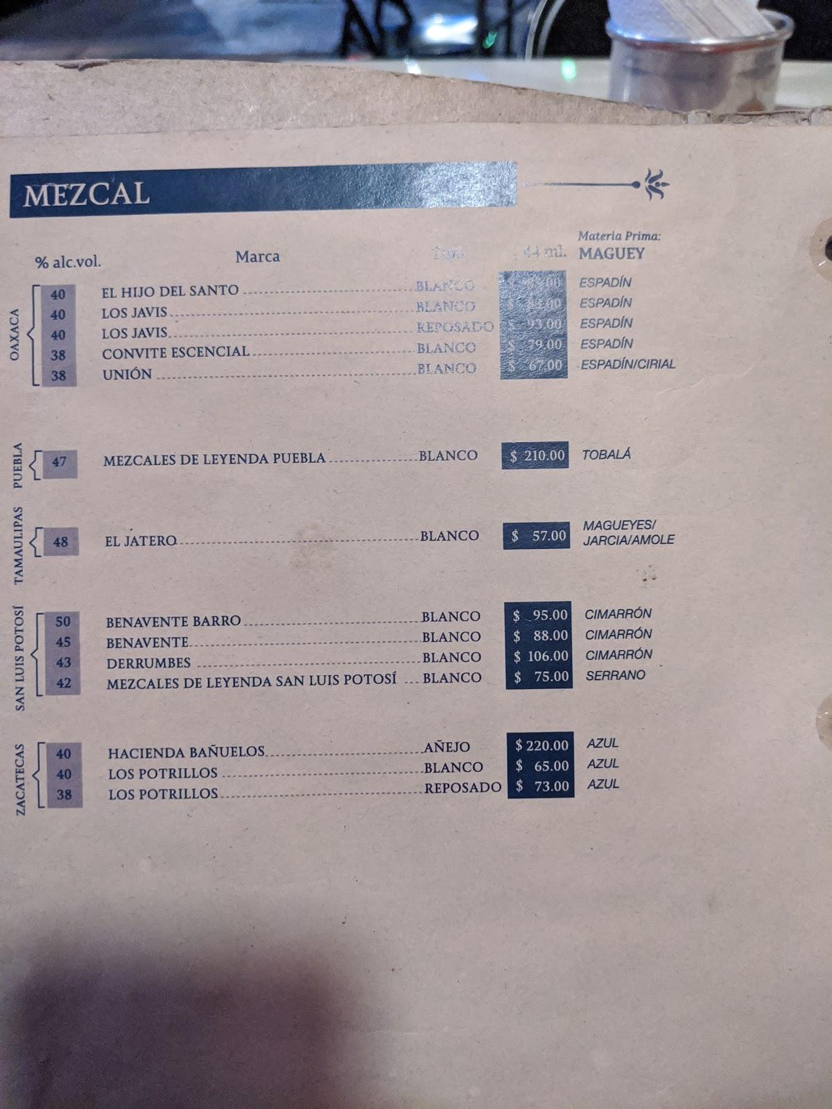 Menu at La Principal pub & bar, Ciudad López Mateos, Cda. Orizaba 161 ...