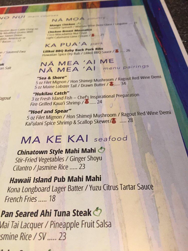 Menu at Bibas Courtyard Grill restaurant, Honolulu