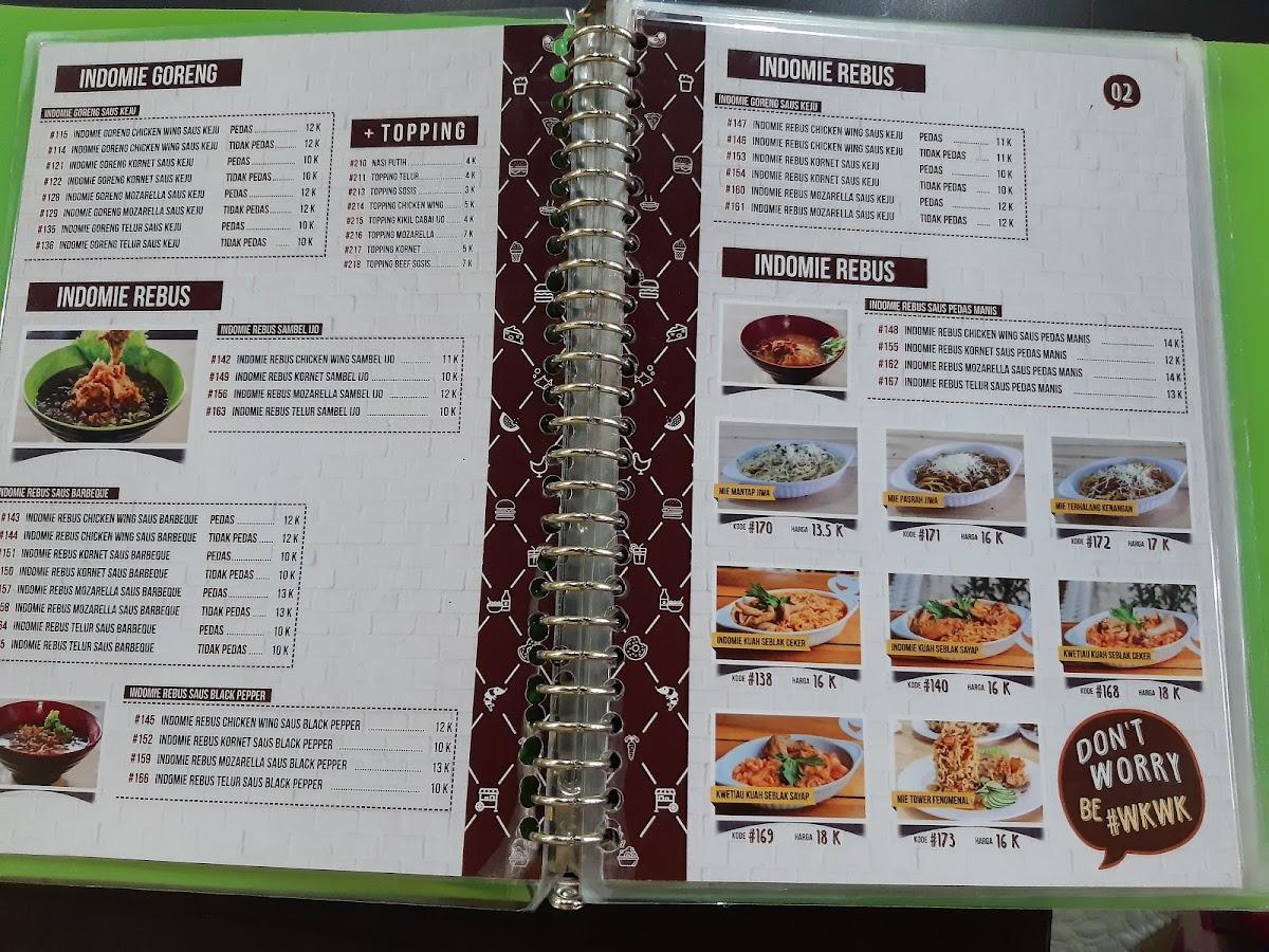Menu at Bumbu Ireng Yu San restaurant, Malang
