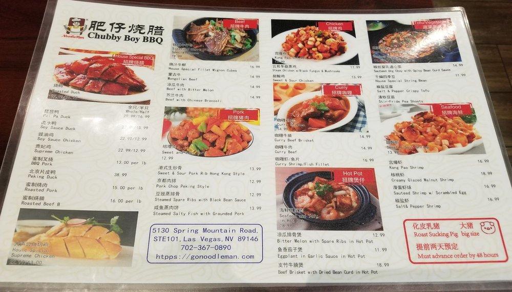Menu at Chubby Boy BBQ, Las Vegas