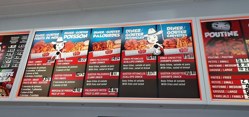 Menu at Dixie Lee Take-Out pizzeria, Gaspé, 84 Rue Jacques Cartier
