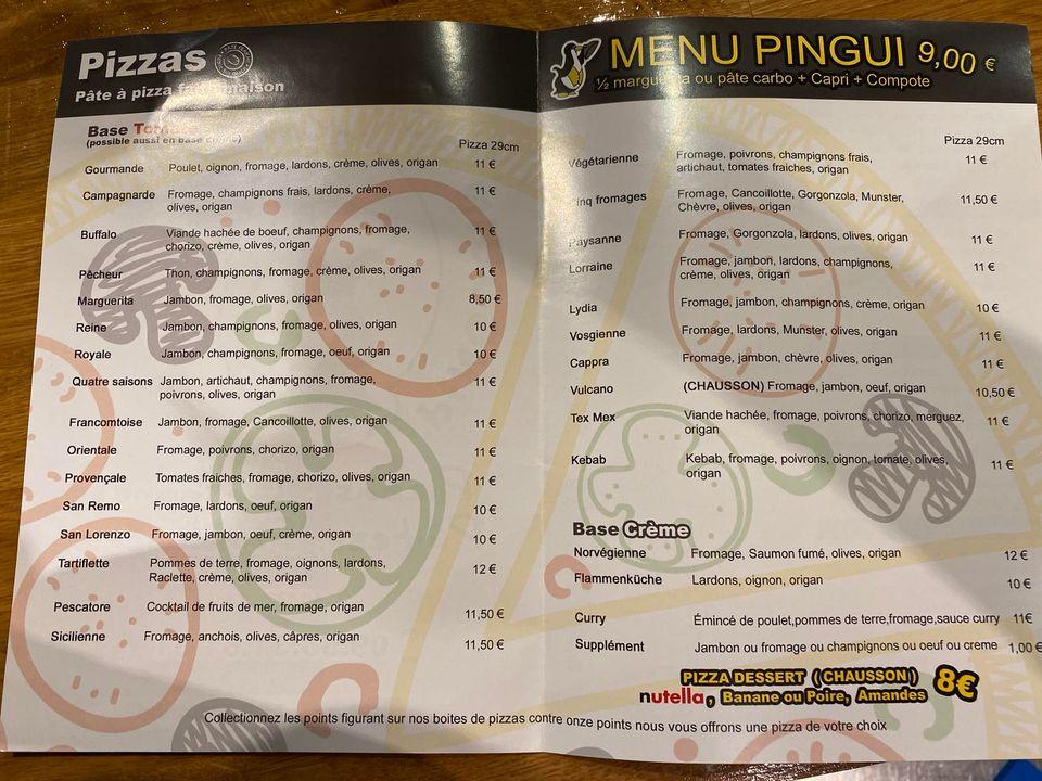 Menu au Le pingouin gourmand restaurant, Toul