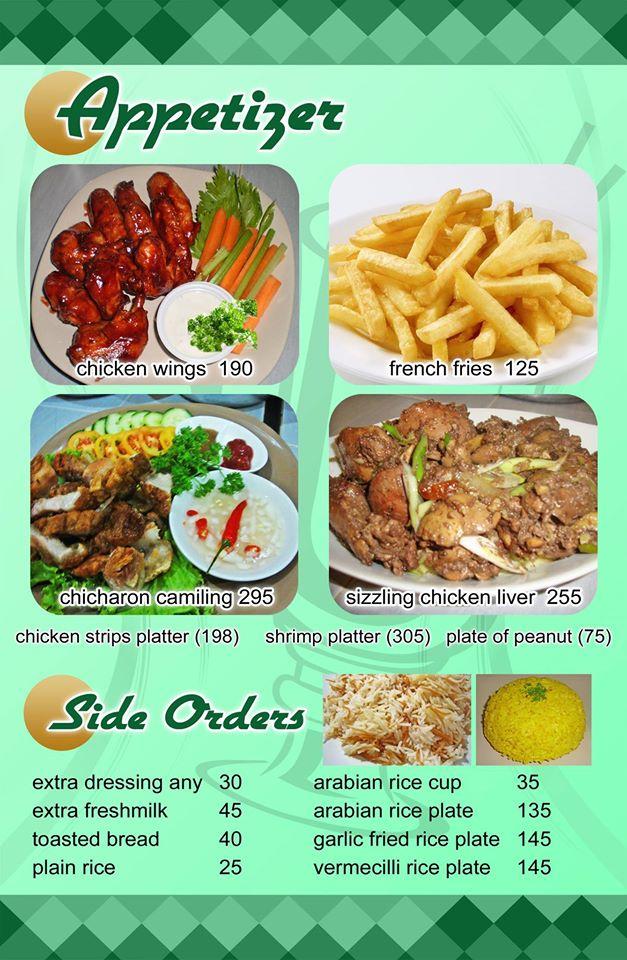 Menu at Black Gold middle eastern cuisine, Tarlac City