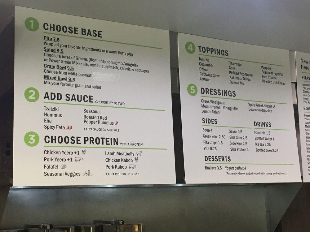 Menu at Elia Athenian Grill (Downtown) restaurant, Columbus, 20 N High St