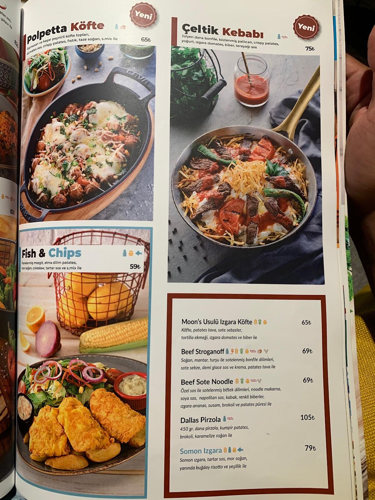 Menu at Happy Moon's Bodrum, Bodrum