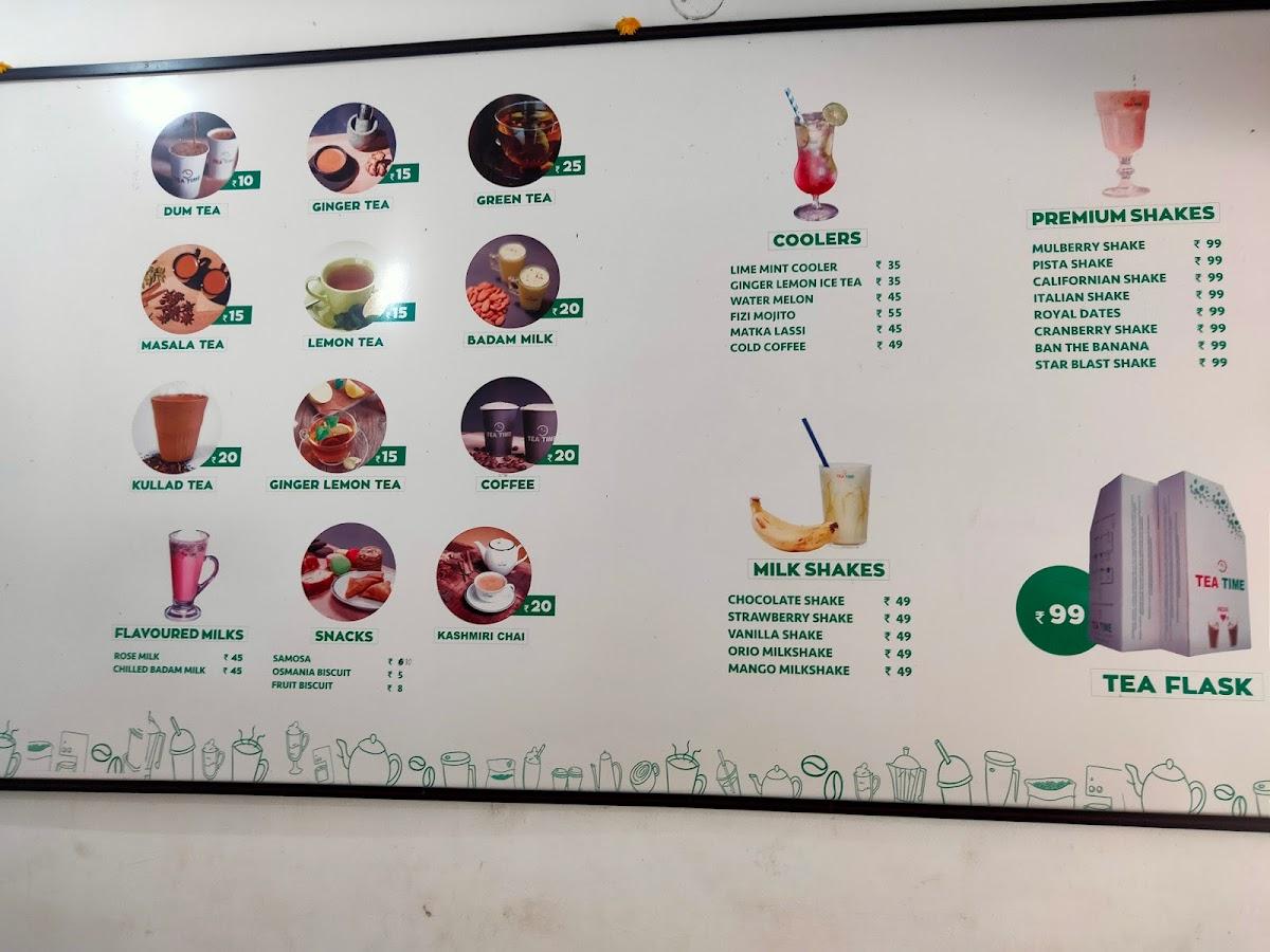 Menu at TEA TIME, Kuilapalayam